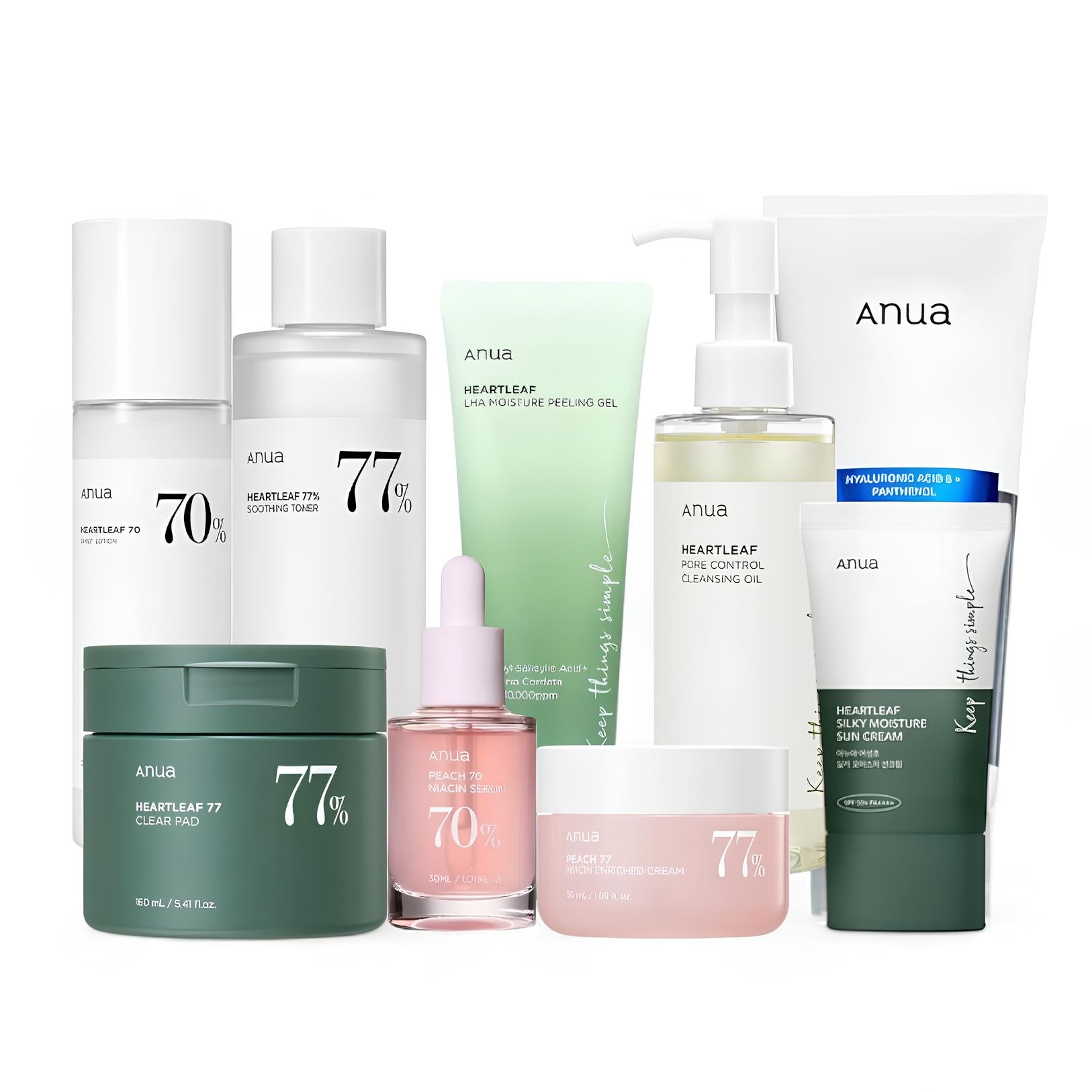 ANUA 9-Step Skincare Set | Heartleaf & Peach for Sensitive Skin – AuraCasa